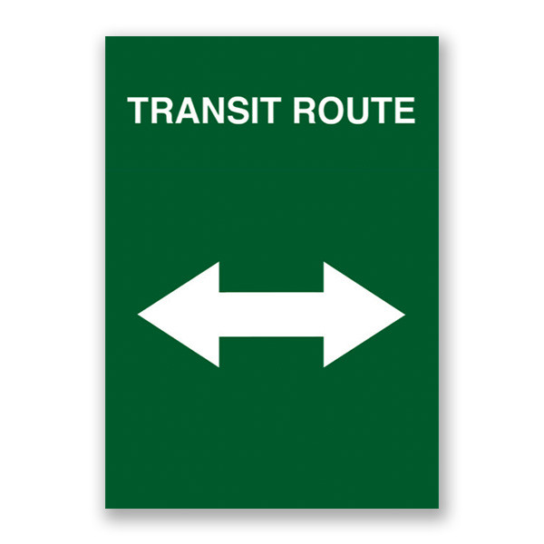 Green Transit Route Sign, 300 x 200mm